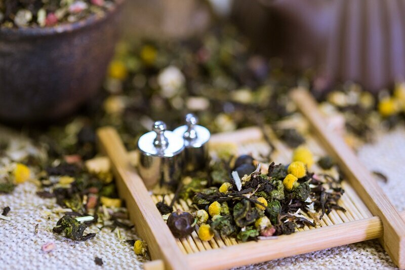 Чай (смесь черного и Оолонга) с добавками растительного сырья, Serenity здоровое пищеварение (сорт высший), Конунг, пакет, 500 г.