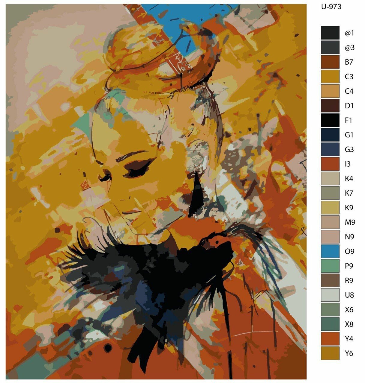 Картина по номерам U-973 "Лицо смущенной девушки" 40x50 см