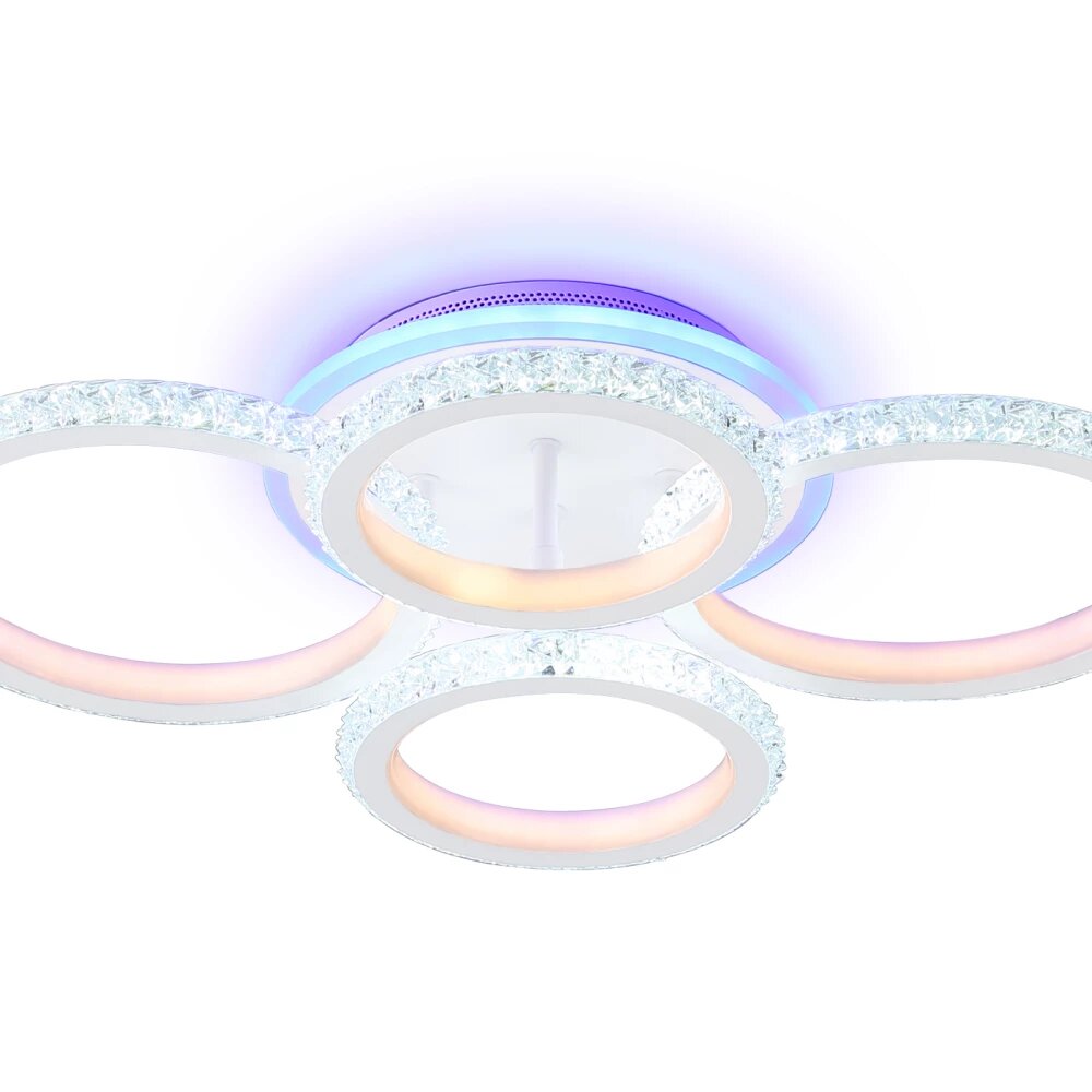 Потолочный светодиодный светильник с RGB подсветкой и пультом FA9524/2+2 WH белый 92W 6400K/3000K+RGB 560*370*110 (ПДУ радио 2.4G)