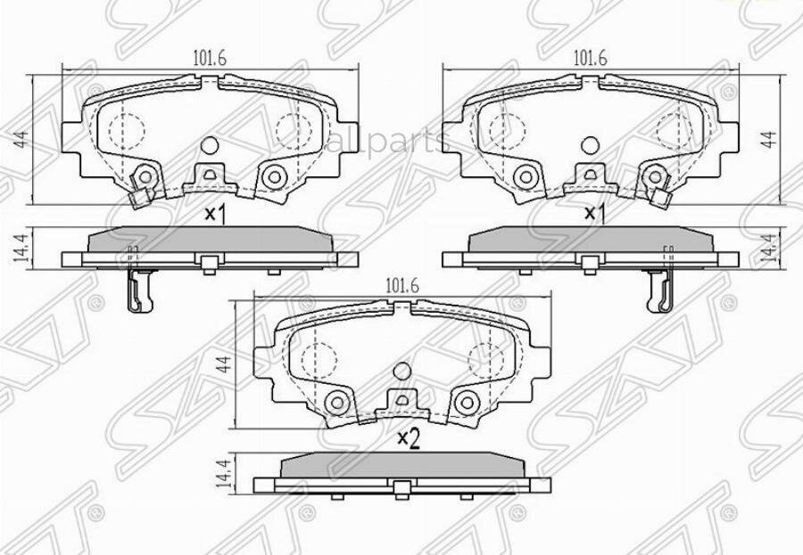 SAT ST-B4Y0-26-48ZA Колодки тормозные (Сзади) Mazda 3 13-19 / Axela 13-19