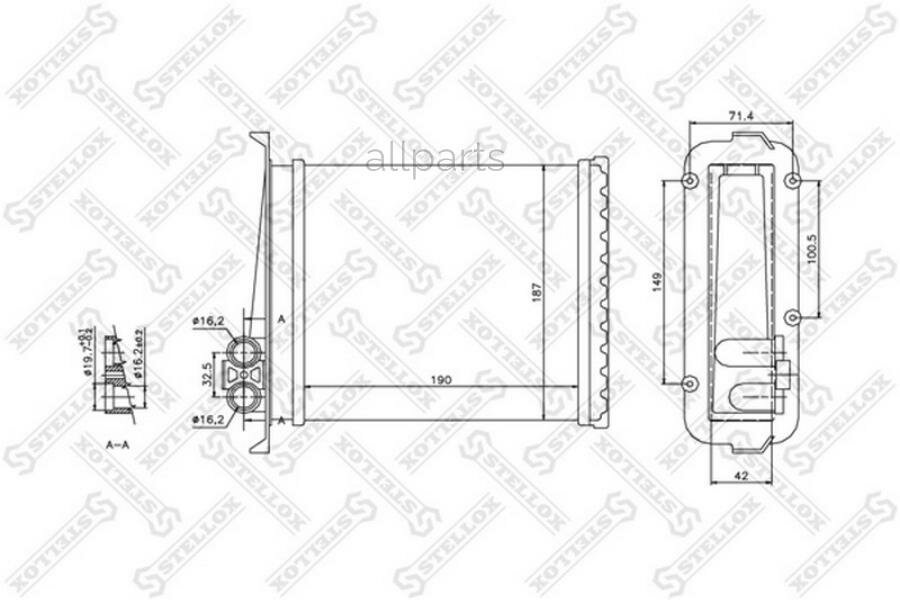 STELLOX 1035023SX радиатор печки!\ Volvo 850/S70 2.0-2.5TDi 91>