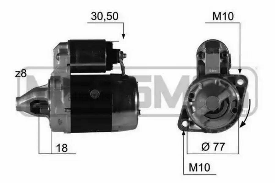 ERA 220382 Стартер HYUNDAI ACCENT, KIA RIO ERA 220382