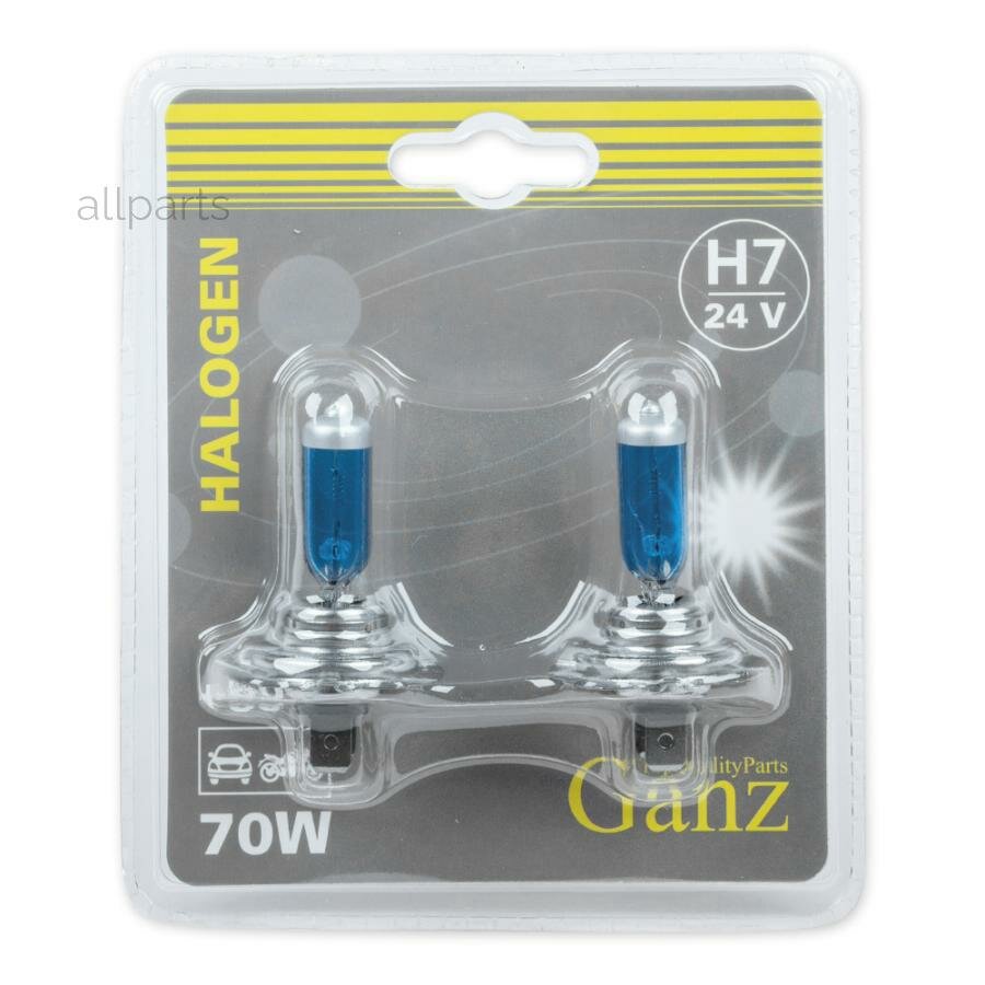 GANZ GIP06058 Лампа 24V H7 70W +50% PX26d 5000К GANZ 2 шт. блистер GIP06058