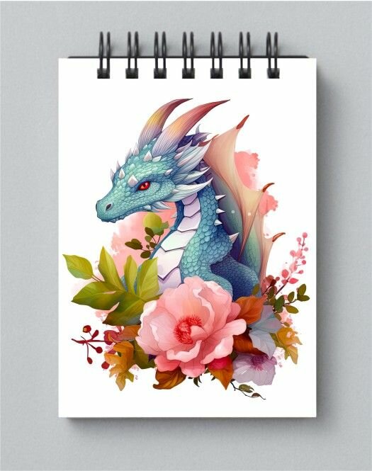 Блокнот для записей, GOODbrelok, Новый Год - Дракона; А6, на кольцах - 23