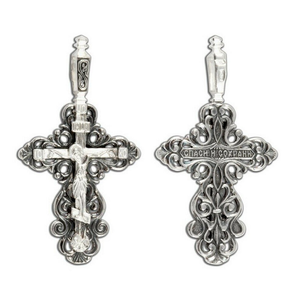 Крестик, серебро, 925 проба, чернение