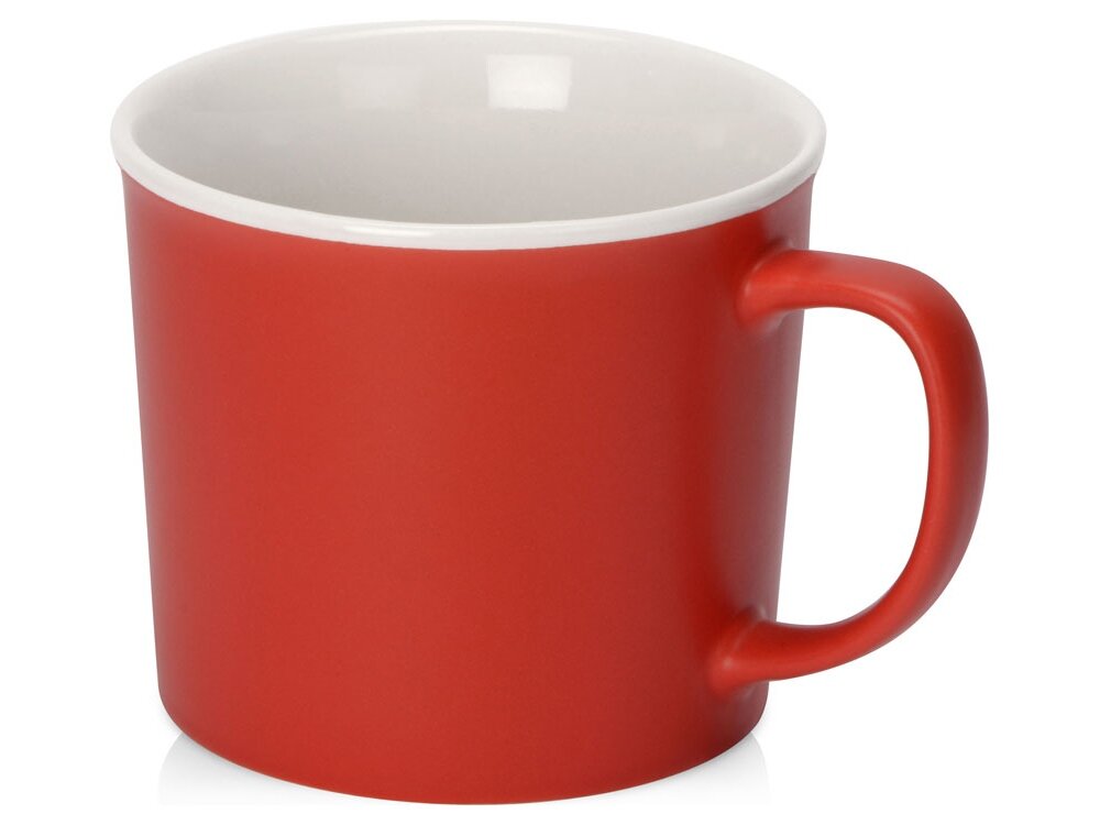 Кружка "Nancy" матовая 360 мл из костяного фарфора, цвет красный/белый