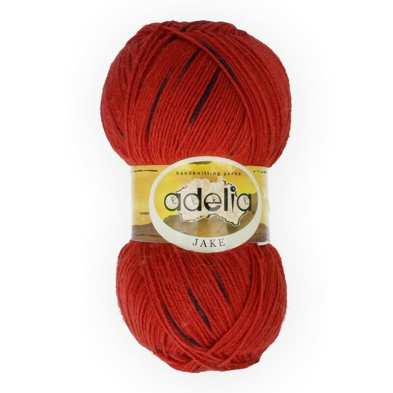 Пряжа ADELIA "JAKE" 75% шерсть, 25% нейлон 100 г 400 м №07 терракотовый/т. серый