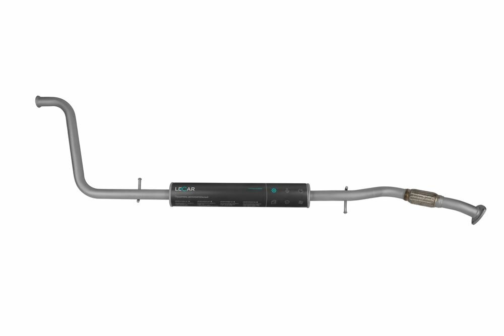 Глушитель дополнительный на для Лада Веста (до 27.12.2017 г.) из углеродистой стали с трубами и кронштейнами в сборе LECAR