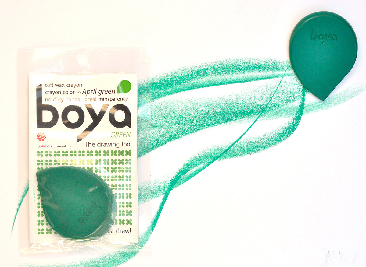 Пастель восковая для рисования Boya, мелок 9 х 14,5 см зеленый BOYA d.o.o. 1 SET/APRIL GREEN