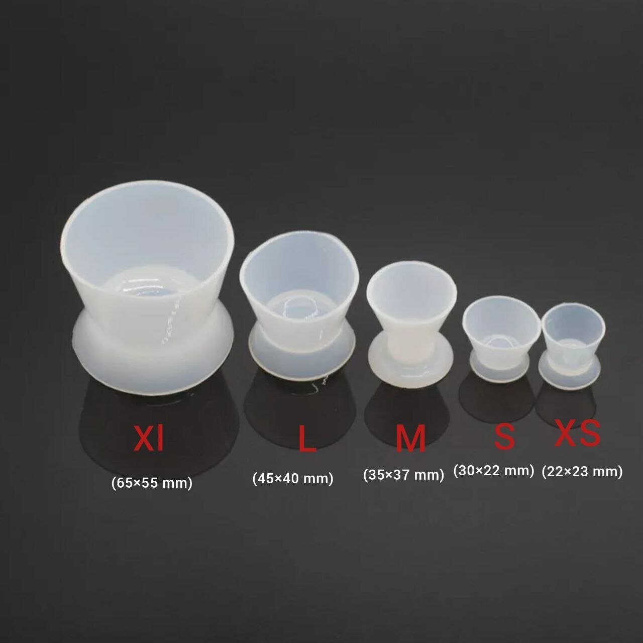 Набор 5 шт силиконовых чаш ( Эластичных зуботехнических ) Incidental ; Для замешивания акрила , супергипса , гипса , пластмасса и других