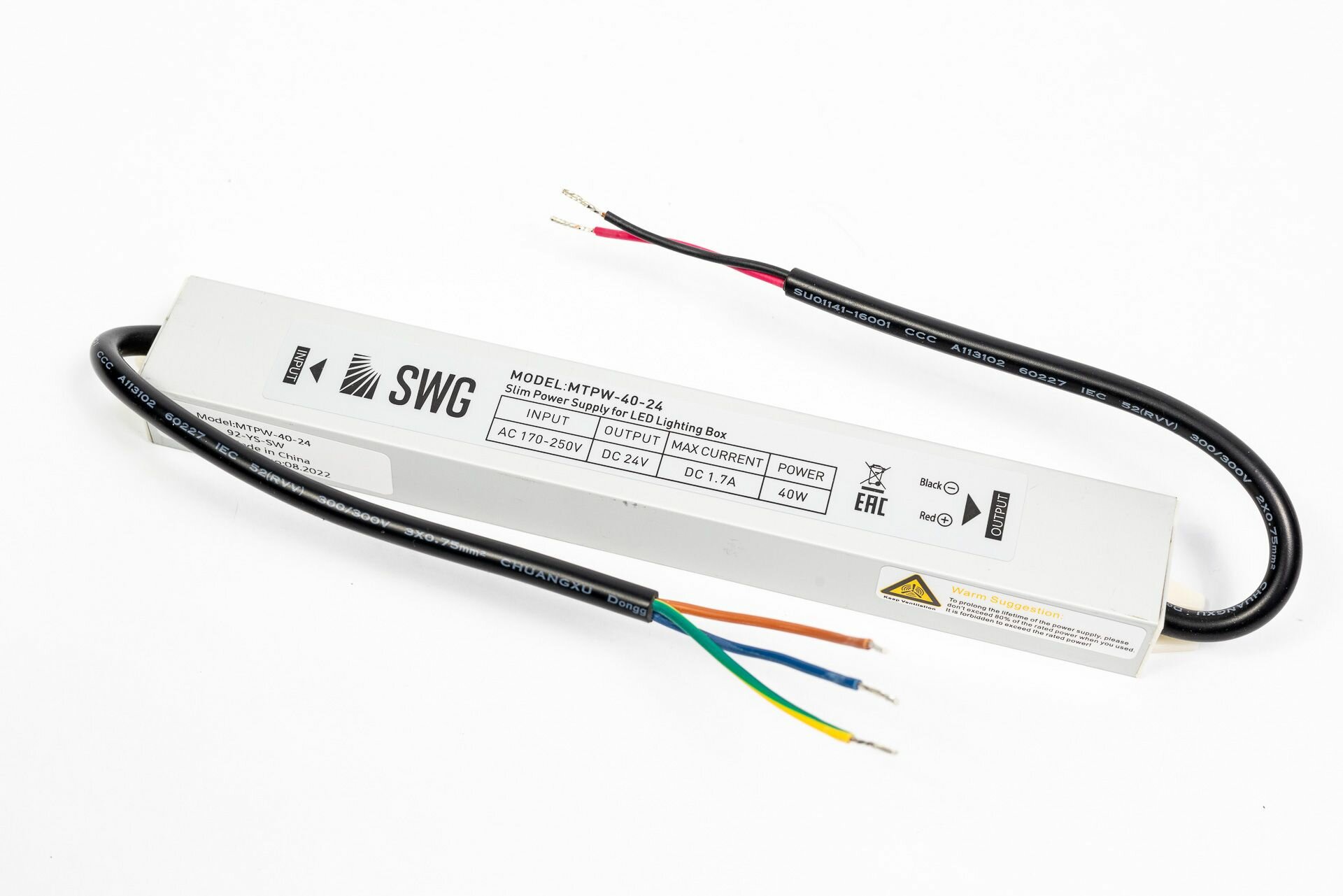 SWG Блок питания светодиодной ленты MTPW-30-24, 30Вт, 24В, IP67