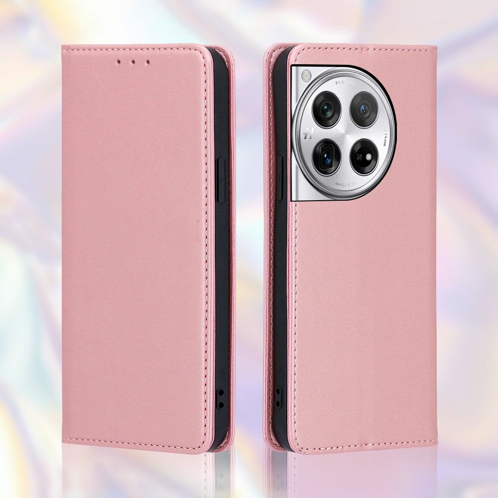 Чехол-книжка из импортной эко кожи MyPads для OnePlus 12 5G, розовый