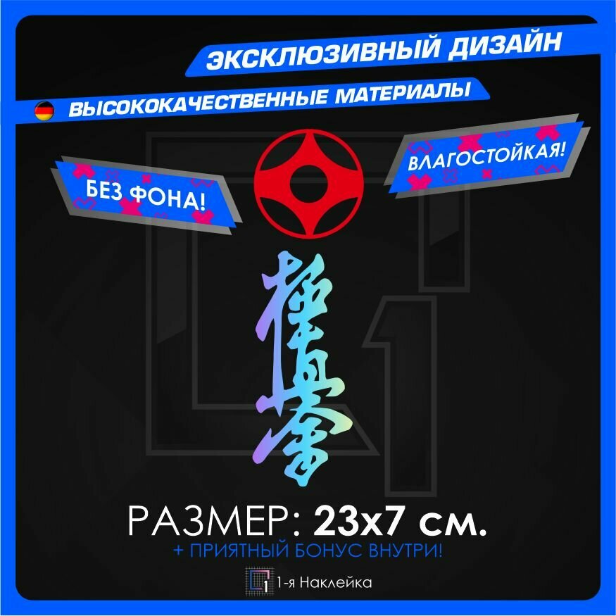 Наклейки на автомобиль наклейка виниловая для авто Карате Кандзи Канку Киокушинкай Каратист 23x7см