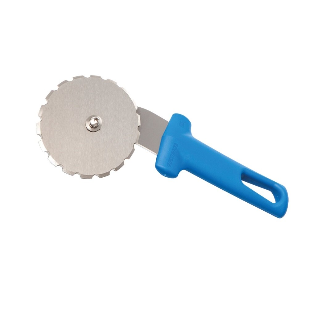 Нож Gimetal AC-ROP5, для пиццы, антибактериальное покрытие, голубой