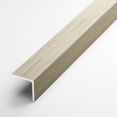 Уголок алюминиевый 20х20 мм, длина 2,7 м, профиль угловой внешний Лука УП 06-27, декор клён белёный 089