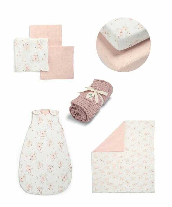 Набор для кроватки для новорожденного Mamas & Papas Floral Essentials из 5 частей, Pink