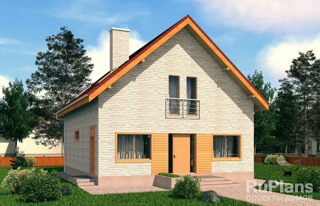Дом с мансардой и террасой (168 м2, 10м x 12м) Rg5127