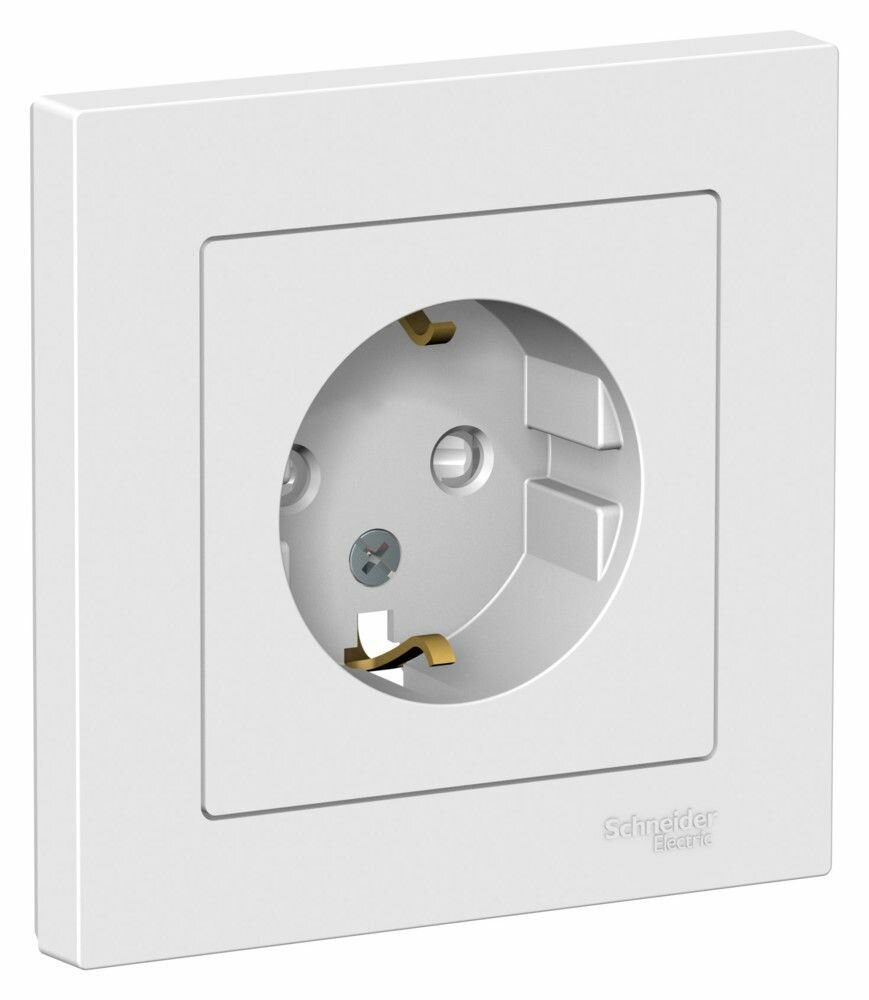 Systeme Electric AtlasDesign Лотос Розетка с заземлением со шторками, 16А, в сборе, ATN001344