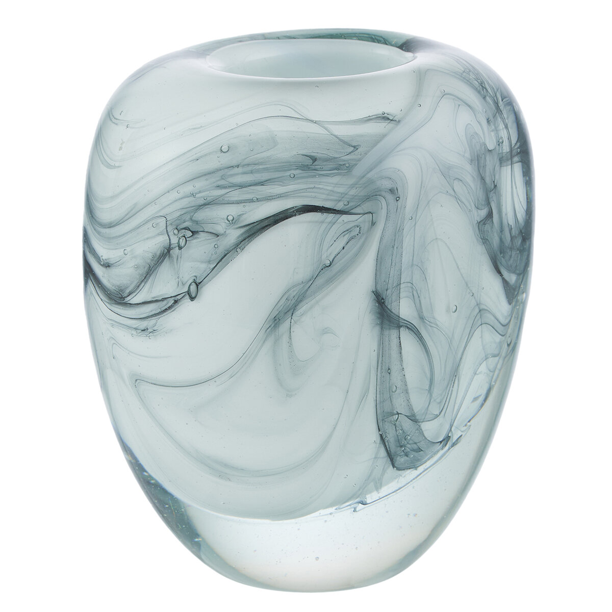 Стеклянная ваза для цветов Gipfel Marble 43171 16х14 см, белая