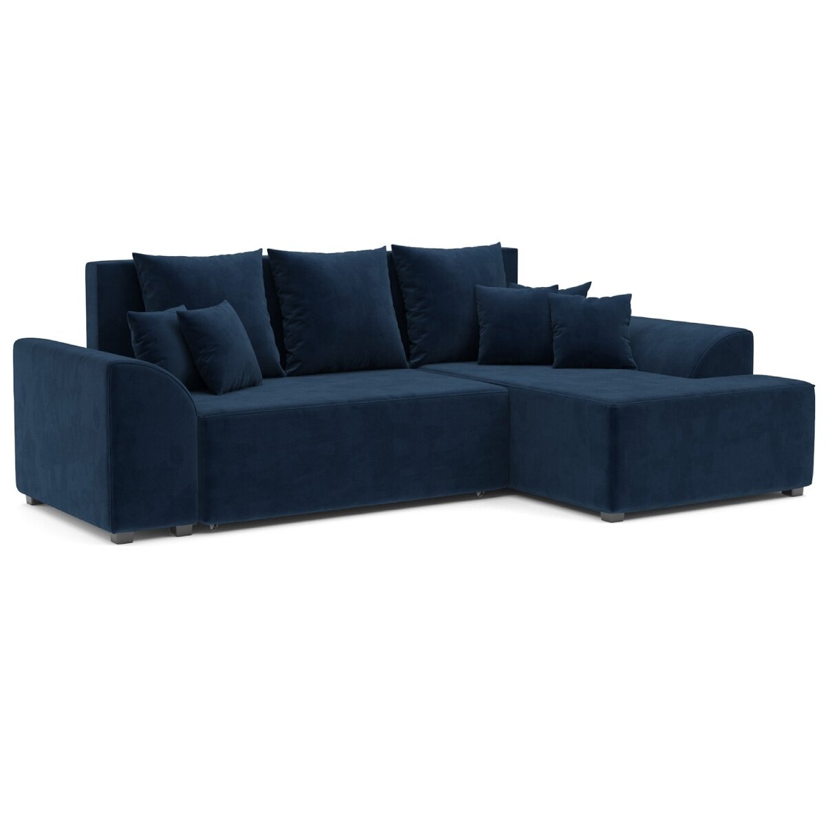 Угловой диван Сток Диванов Ливерпуль Midnight темно-синий, механизм еврокнижка