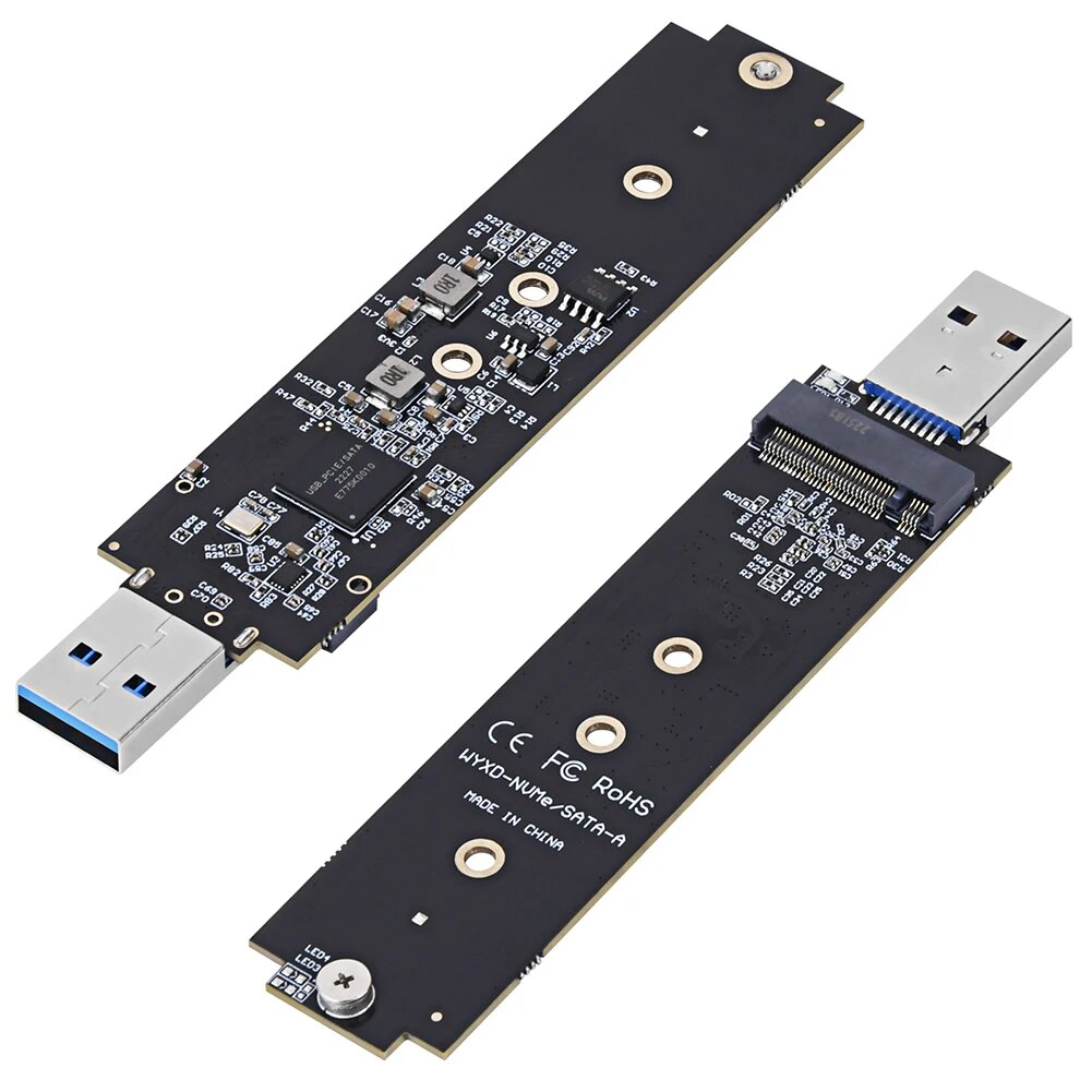 Адаптер M.2 SSD SATA/NVMe к USB 3.1 B+M Key/M Key M2 к USB3.1 SSD Riser Card Адаптер жесткого диска для 2230/2242/2260/2280 SSD