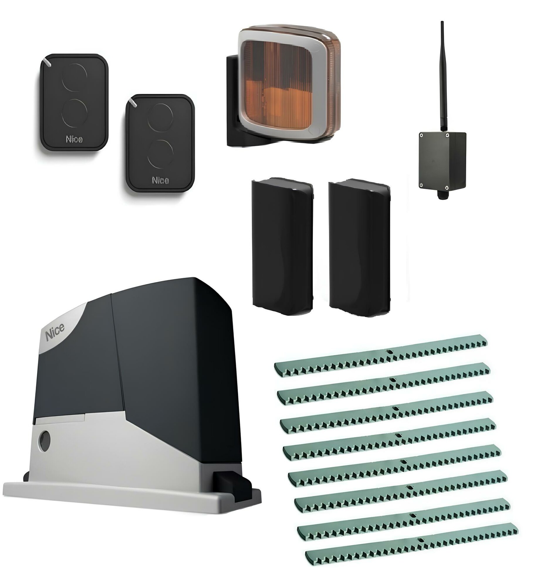 Автоматика для откатных ворот RD400KCE FULL8-K-BT, комплект: привод, 2 пульта, Bluetooth-модуль, фотоэлементы, лампа, 8 реек