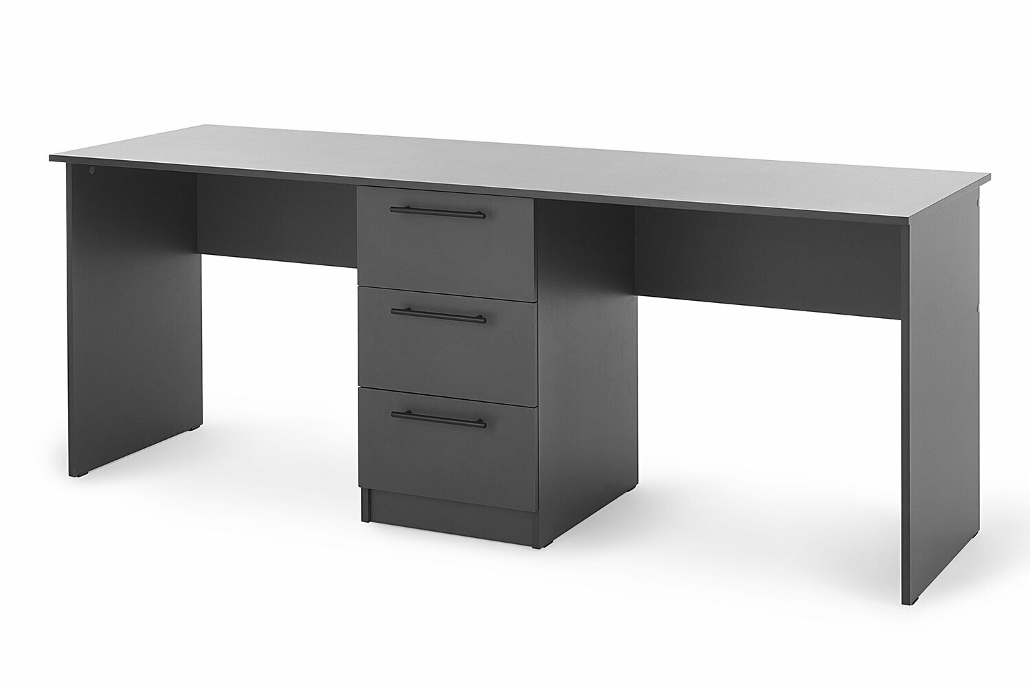 Письменный стол Hoff Акварель, 190х75х60 см, 3 ящика, цвет антрацит