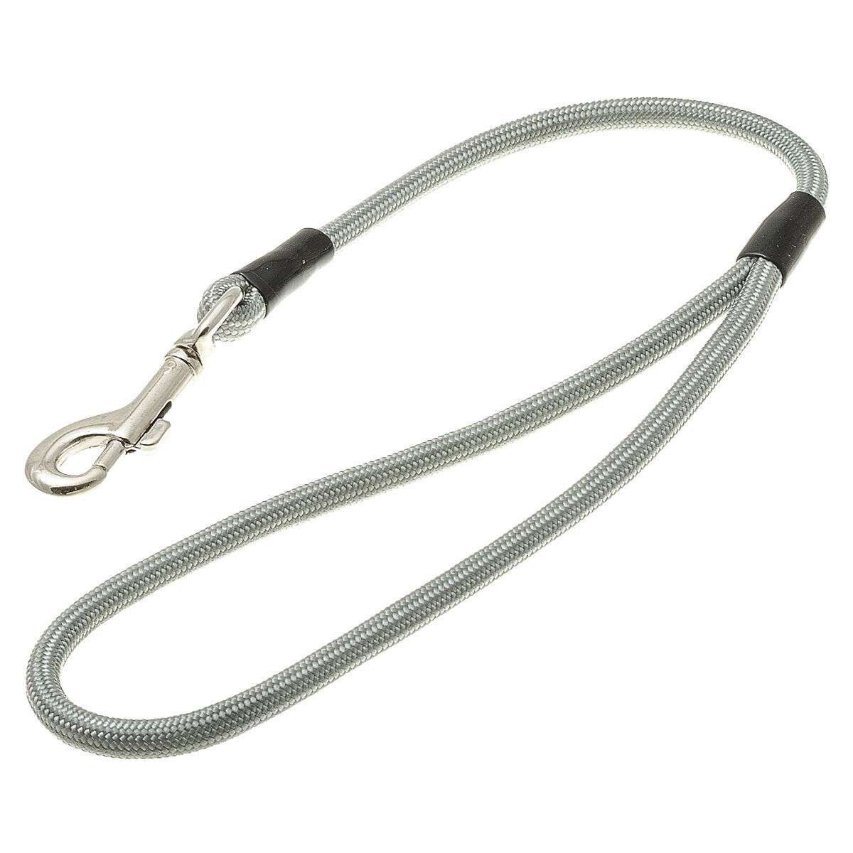 Водилка для малых и средних пород собак и кошек (круглый, ширина 6 мм) стальной карабин, Zoo One, серебро, длина 40 см