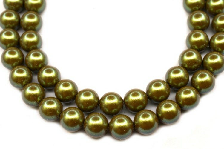 Жемчуг Preciosa Maxima, цвет pearlescent khaki, 8мм, 704-028, 10шт
