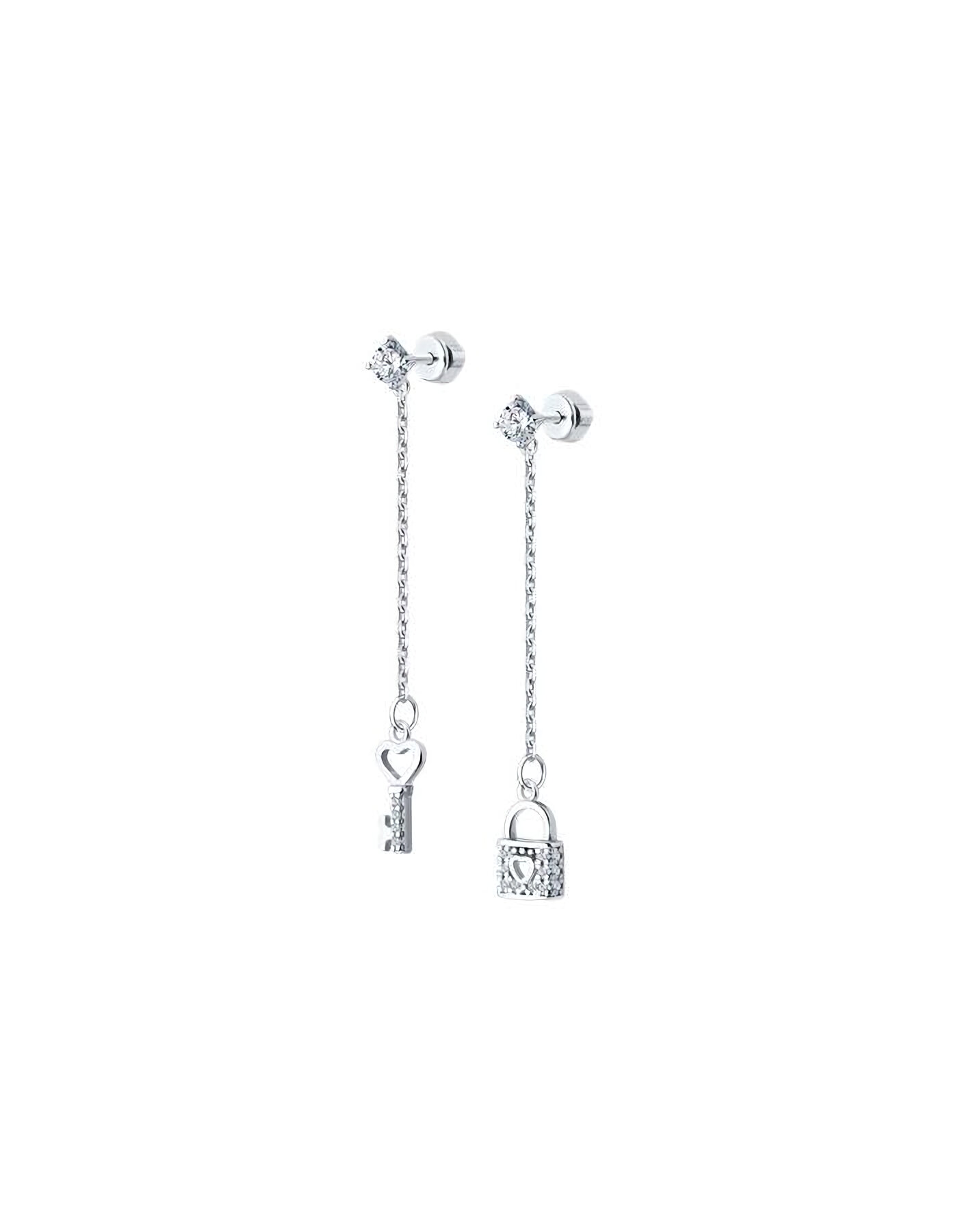 Серьги пусеты, серебро, 925 проба, родирование, фианит