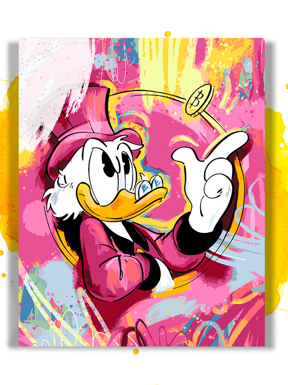 Картина по номерам на холсте Скрудж с золотым биткоином, 40 х 50 см