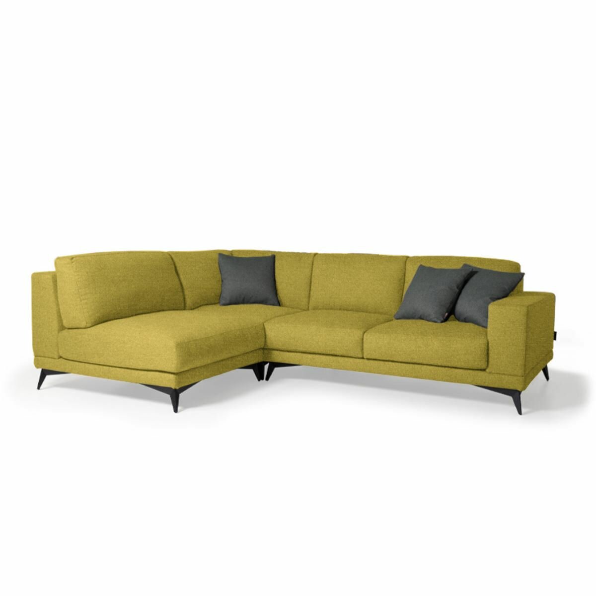 Диван Бергамо левый с оттоманкой со спинкой в ппремиальном велюре 2,85м/14