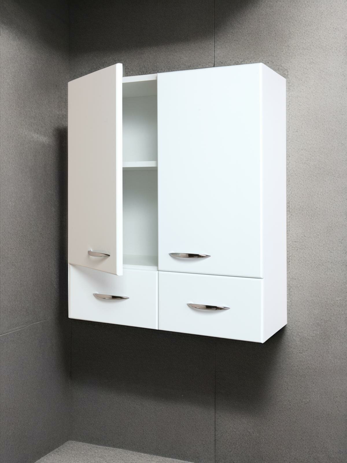 Шкаф Onika Кредо 60 подвесной, белый, универсальный, с ящиками / 60x28x75 см