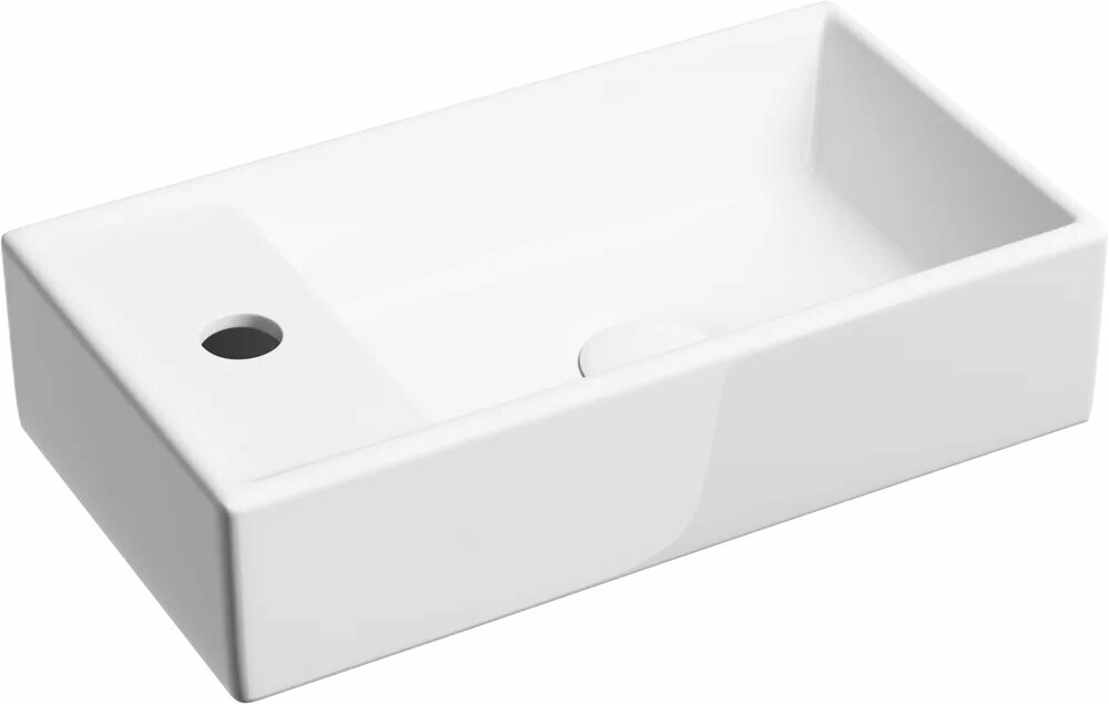 Раковина маленькая в туалет Ceramicanova Element CN6051R 41 мини, подвесная, прямоугольная, белая, фарфоровая, 40, 7 см