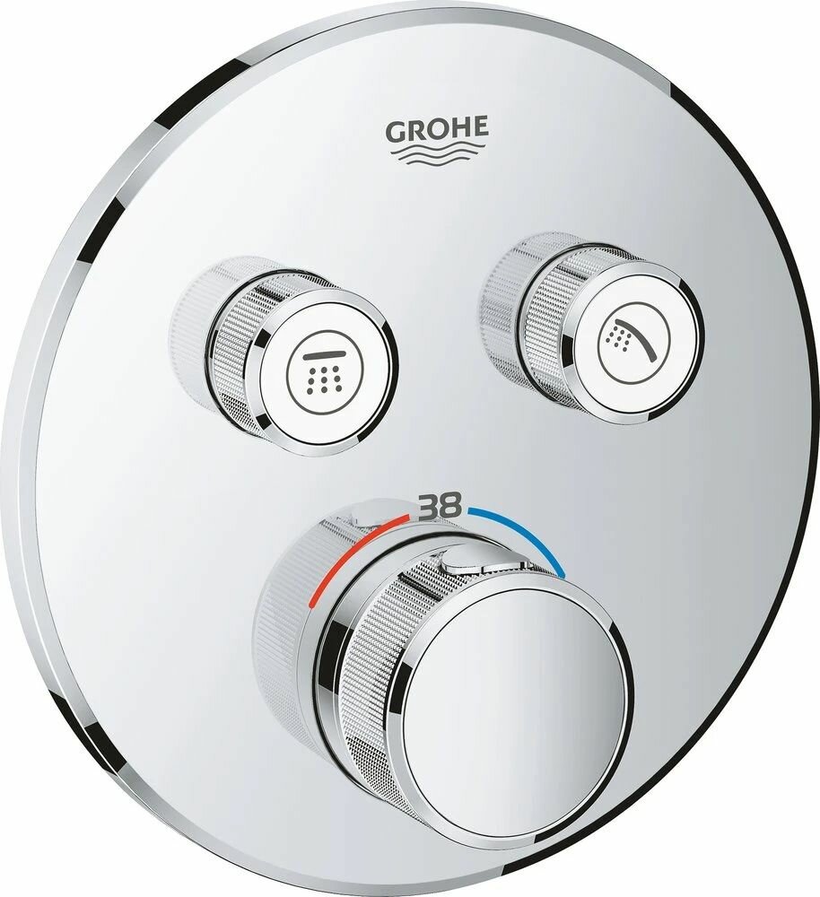 Grohe 29119000 Grohtherm SmartControl Внешняя часть термостатического смесителя на 2 выхода, хром