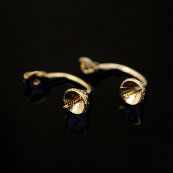 Застежки для пусет, 19.5х4.5мм, Корея, со штифтом, базовый материал - латунь, позолоченные, пара