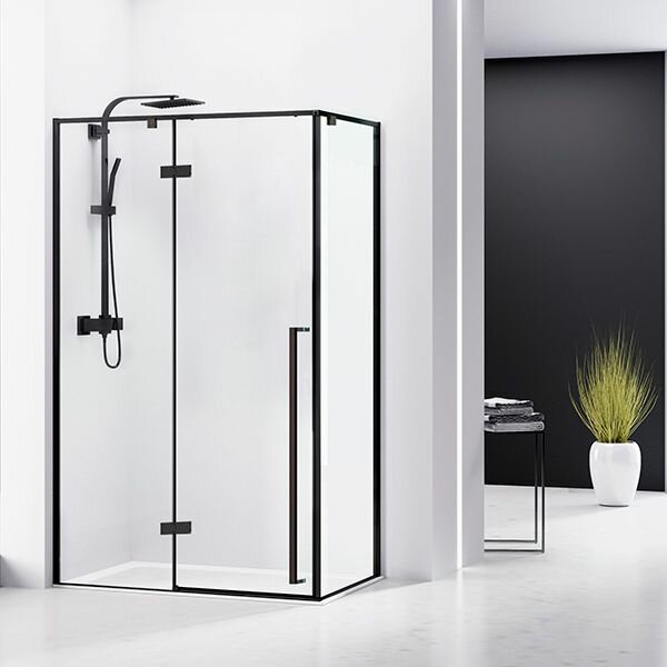 Душевое ограждение без поддона SOLE VOG Black 120х90