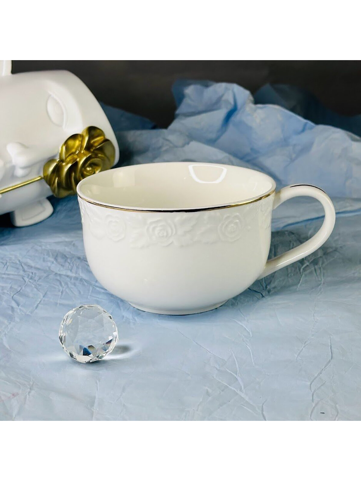 Бульонница Lenardi Роза, фарфоровая, 500 мл