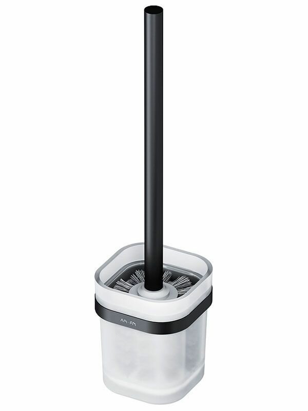 Ершик для унитаза AM.PM Func A8F33322 со стеклянной настенной подставкой, черный