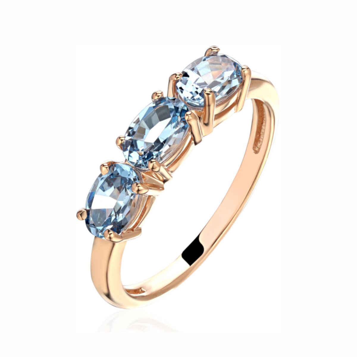 Кольцо, красное золото, 585 проба, шпинель