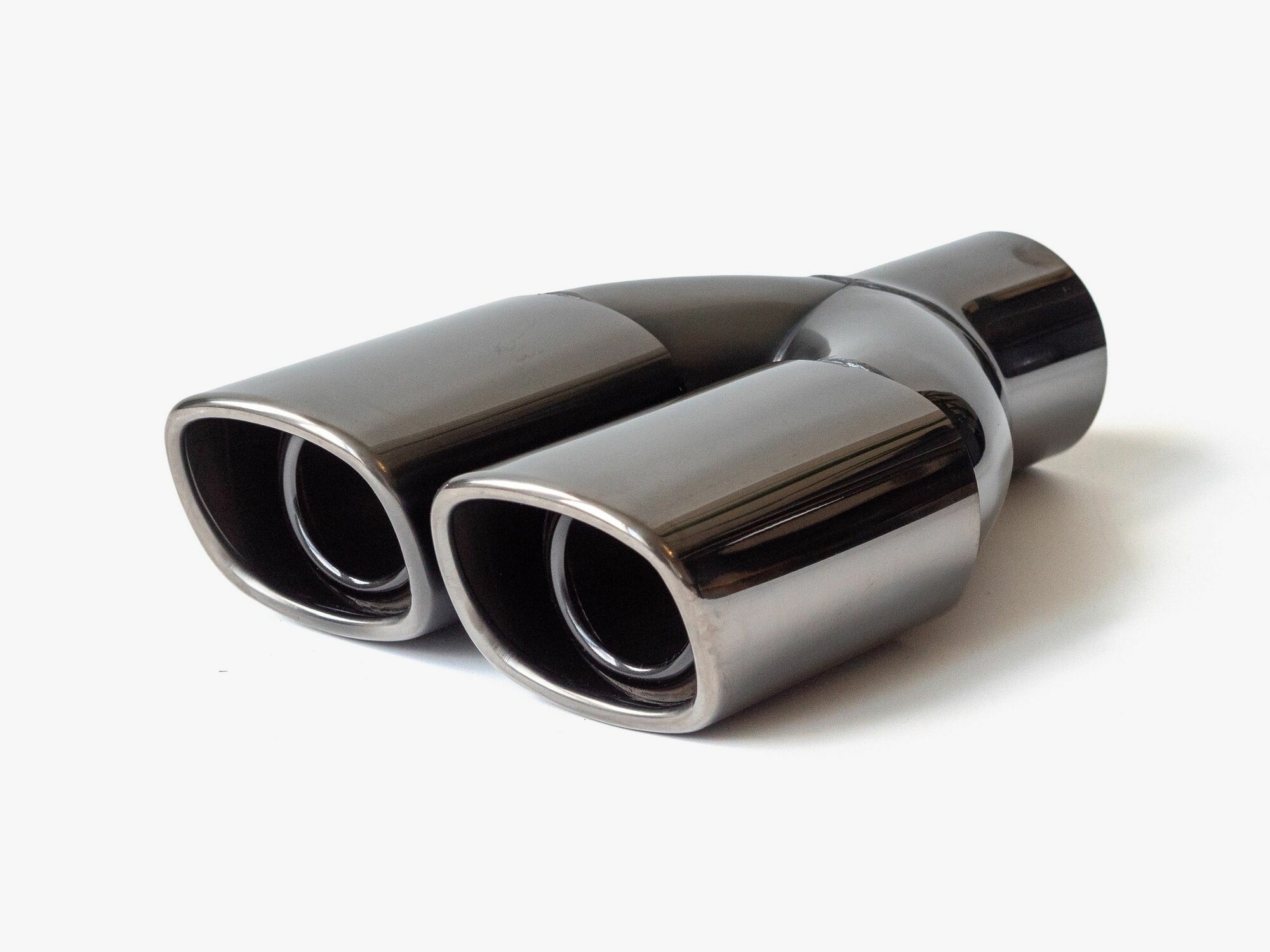 Насадка на глушитель из нержавеющей стали двойная Титан 60 плоская для выхлопа автомобиля