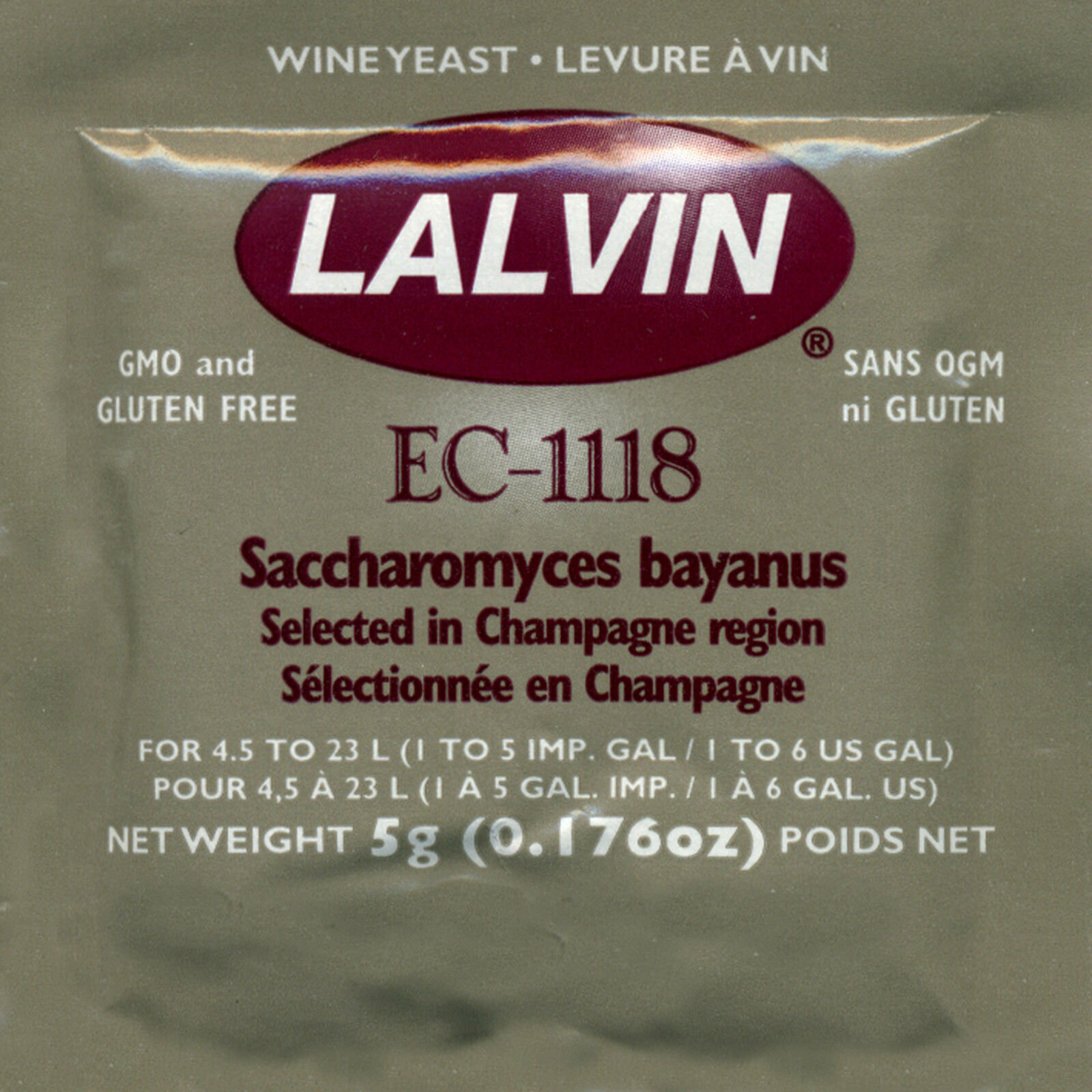 Дрожжи винные LALVIN ICV ЕС-1118, 5 грамм для сидра и игристых вин