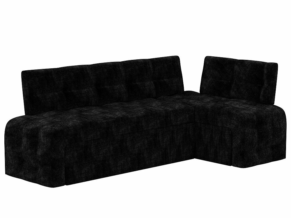 Угловой диван Прага угловой Черный Микровельвет, дельфин, 210х115х82 см