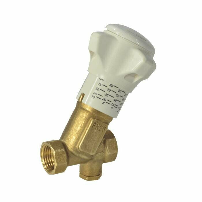 Клапан балансировочный ручной латунь R206B-1 Ду 25 G1" A Ру25 ВР Kvs=6.25м3/ч без ниппелей Giacomini R206BY115