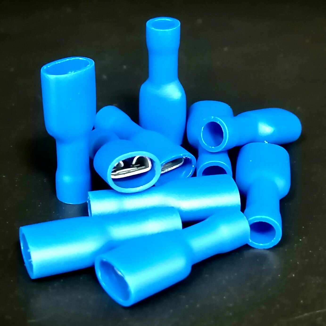 10шт Клемма ножевая-гнездо 6,3мм изолированная синяя FDFD2-250