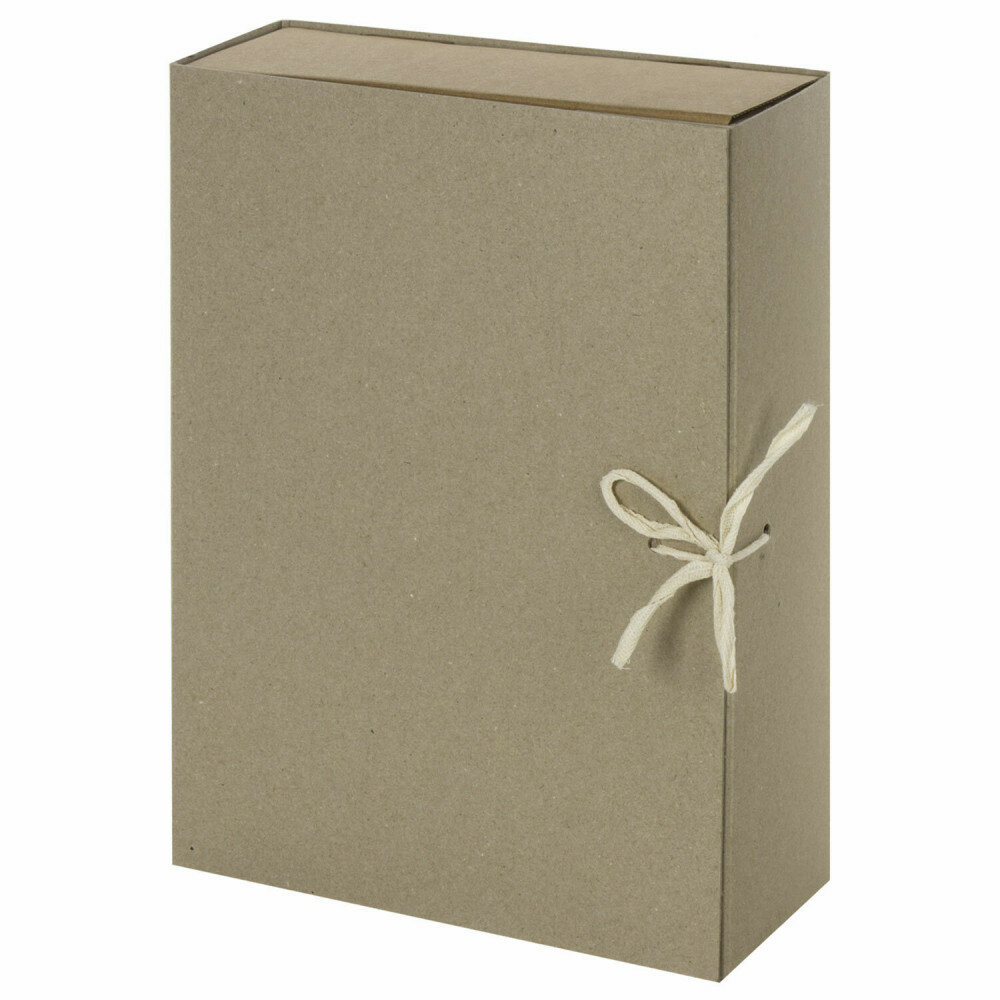 Короб архивный STAFF, А4 (240х330 мм), 70 мм, 2 завязки, переплетный картон, до 600 листов, 111955, 1 шт