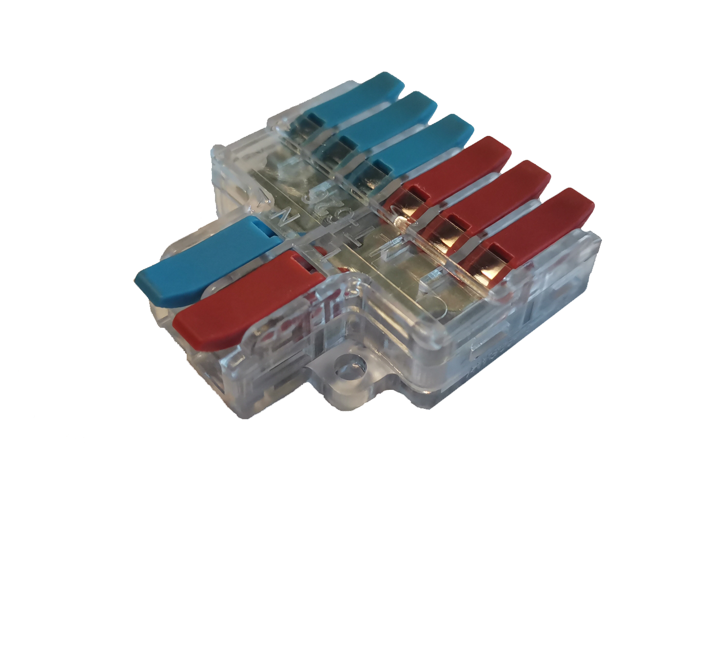 Клемма DEFA LT 2-6, алюмомедная, 450 В, 35 A, разжимная, прозрачная