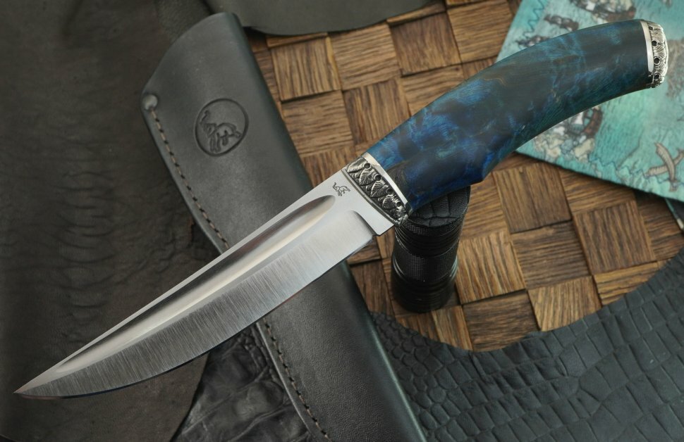 Нож Слон&Ко С3, сталь CPM S90V, рукоять стабилизированная карельская береза