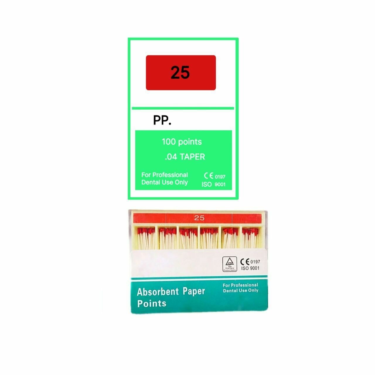 NeoHealth, Штифты бумажные абсорбирующие эндоканальные конусность 04№25,100 шт / упак