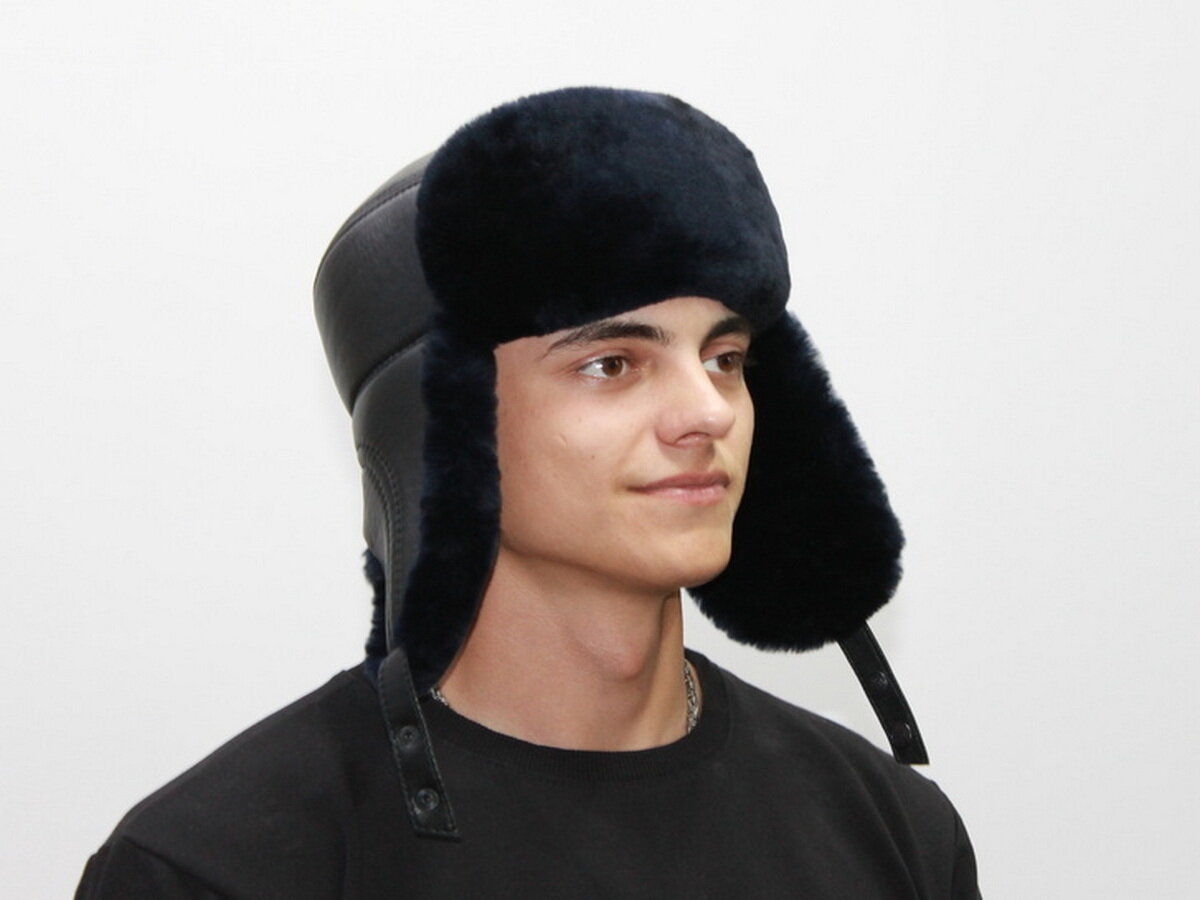 Шапка-ушанка мутоновая для мужчин